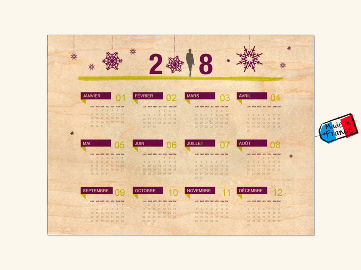 Calendriers en bois personnalisables format au choix
