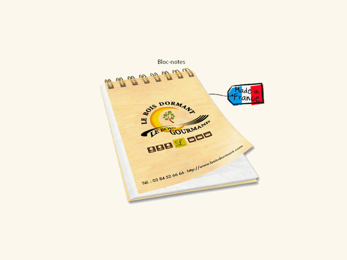 Carnet à spirales couverture bois personnalisable format A6
